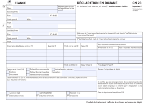 Déclaration douane CN23 : obligatoire pour les envois hors UE